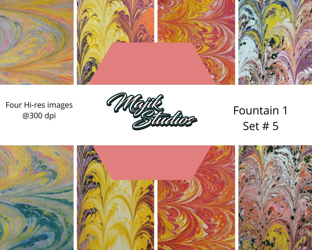 Digital Marbled Papers | 8 1/2 X 11 | Printable Letter Size | Fountain ...