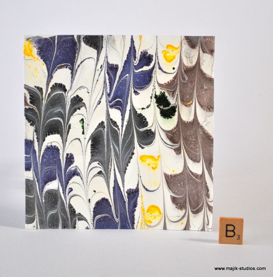 Hand Made Marbled Paper for Scrapbooking, Embellishments, Card Making ...