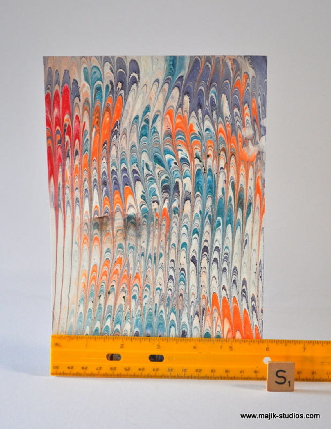 Hand Marbled Paper for Love Letters, Writing or Bookmaking Red ...