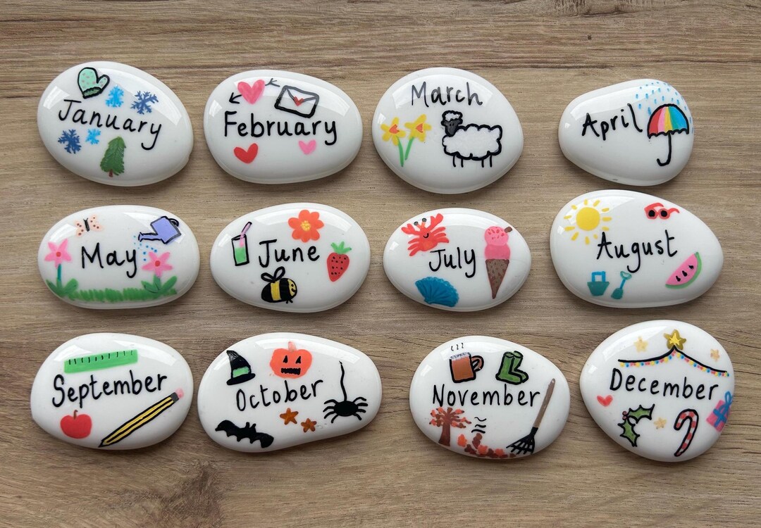 Months of the Year Pebbles / Learning Aid / EYFS / Classroom / Home ...