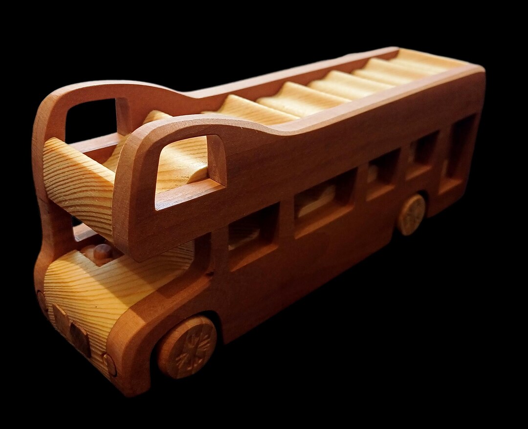 Handmade Wooden 3D Model of a London Bus Multi-wood Craft With Moveable ...