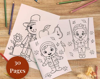 Autumn/fall Coloring Pages - Etsy