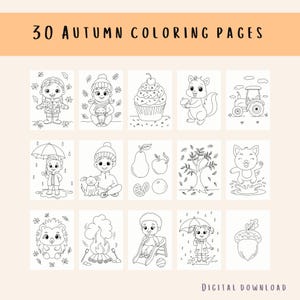 Autumn Coloring Pages for Kids – 30 Fall Printables (digital Download ...