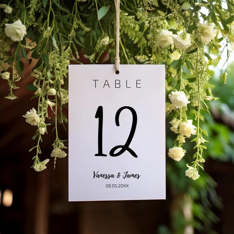 Wedding Table Numbers - Printable Table Numbers - Editable Table Number ...