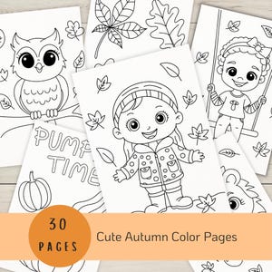 Autumn Coloring Pages for Kids – 30 Fall Printables (digital Download ...