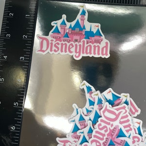Disneyland With Castle in Pink Sticker. Disneyland Marquee Lettering ...