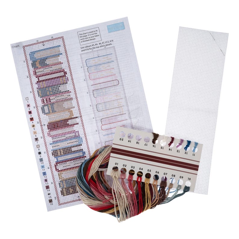 Counted Cross Stitch Kit: Bookmark, Books - Etsy