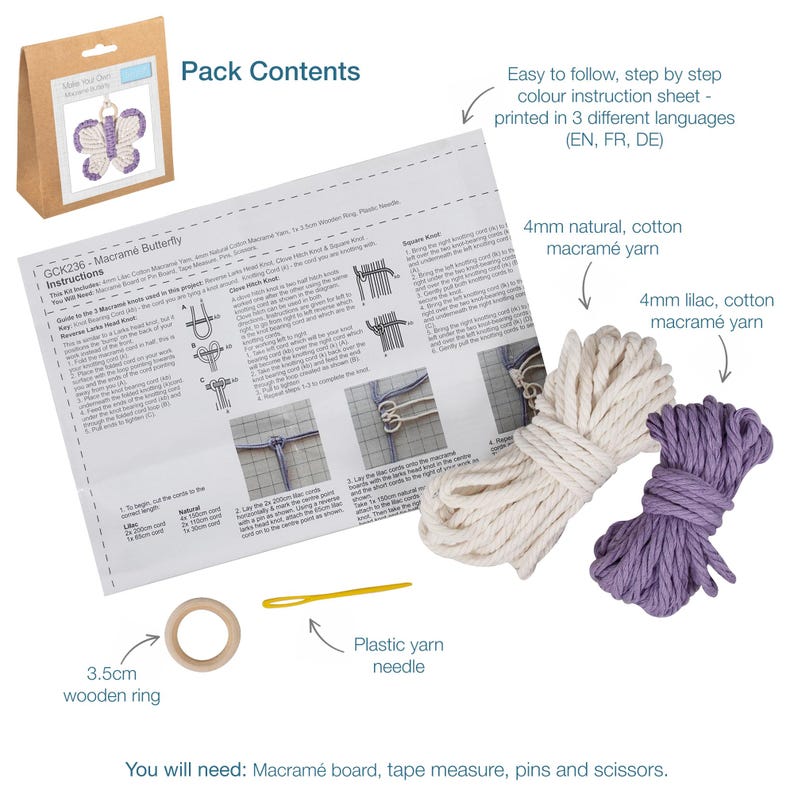 Trimits: Macramé Kit, Butterfly - Etsy