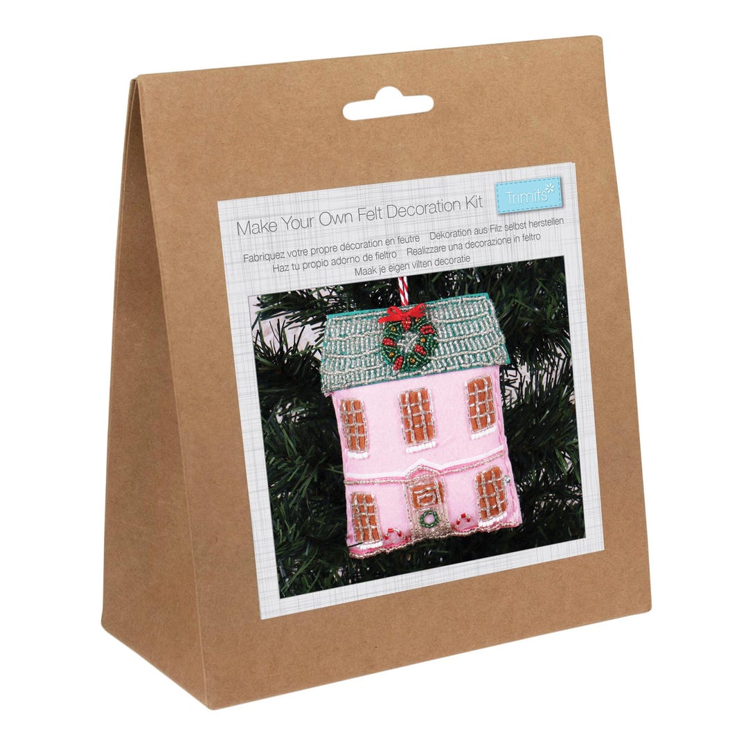 Trimits Crafts Felt Decoration Kit Christmas: Beaded House - Etsy