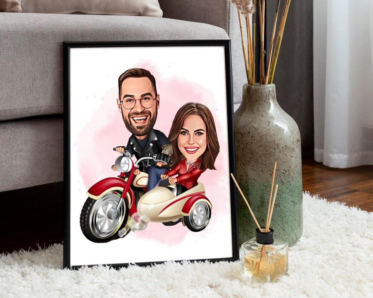 Custom Couple Cartoon Portrait, Couple Portrait, Couple Gift, Couple ...