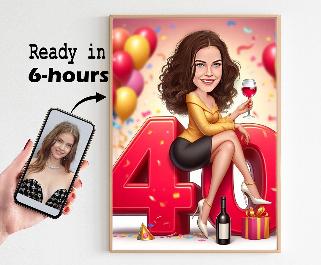 40th Birthday Extra Special Day Caricature Photo to Cartoon Birthday ...