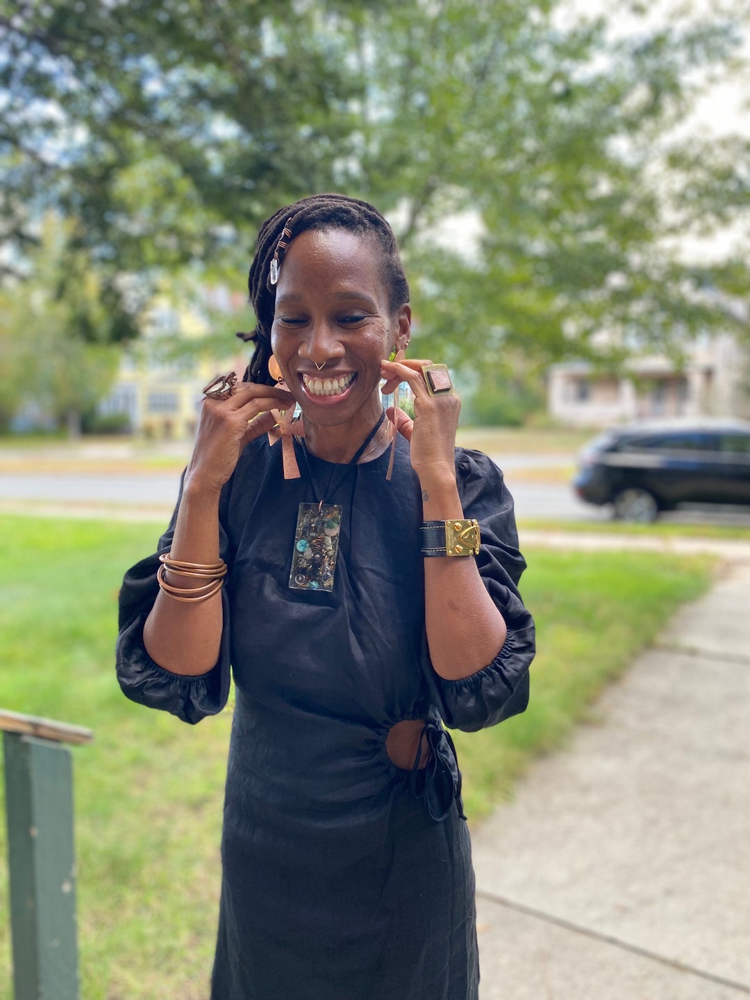 Sunxmoon Breath of LIFE Shield Statement Earrings - Etsy