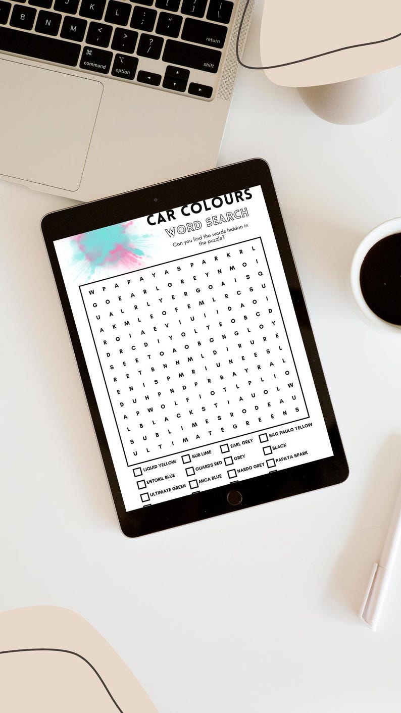 Car-themed Word Search Puzzle Bundle: 20 Printable & Digital Games - Etsy