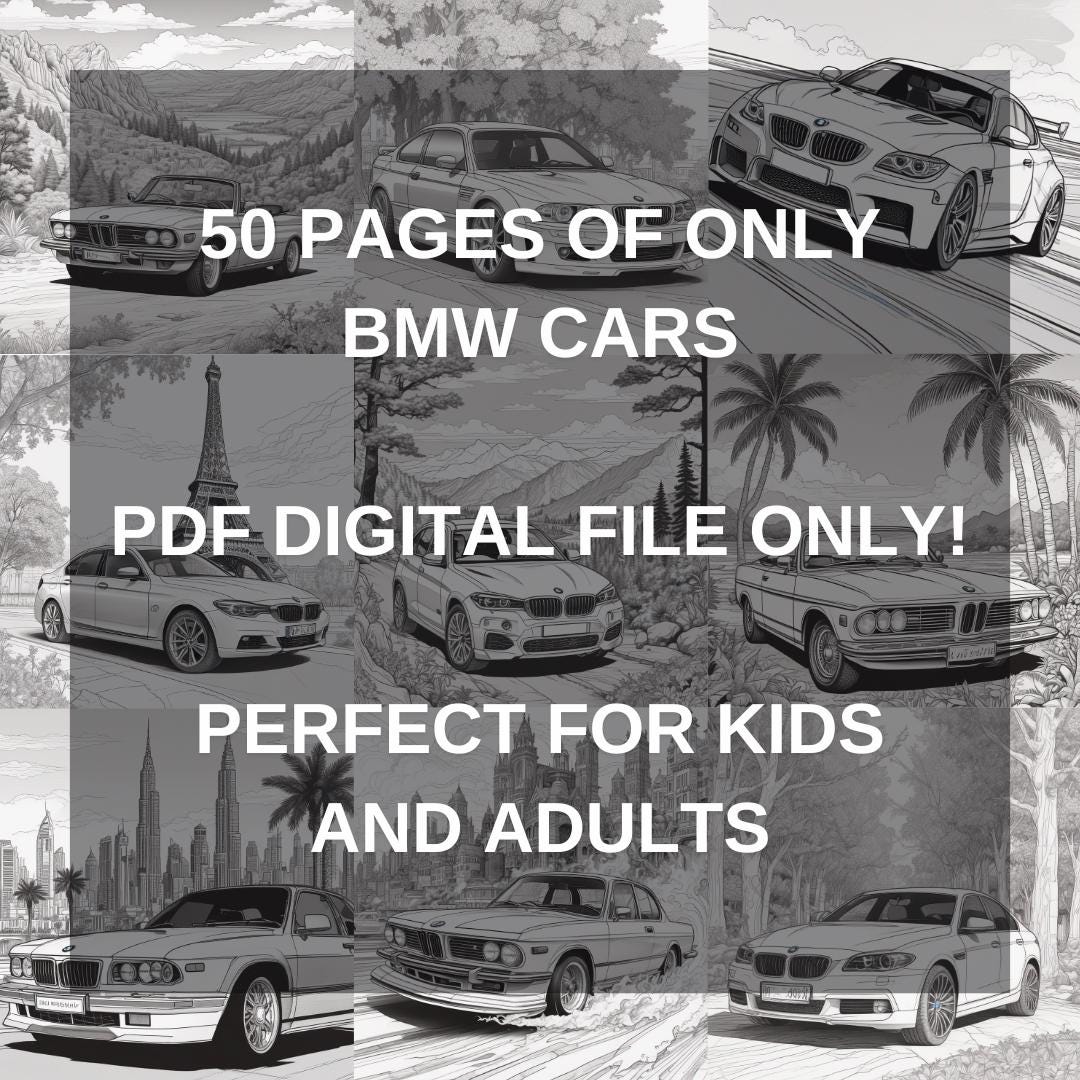 BMW Cars Colouring Pages - Digital Download/printable for All Ages - Etsy