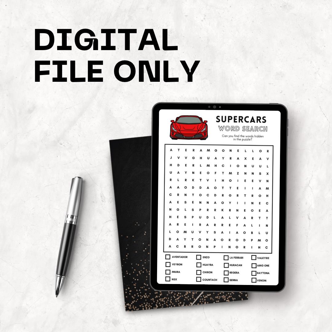 Ultimate Car-themed Word Search Bundle | 20 Printable & Digital Puzzles ...