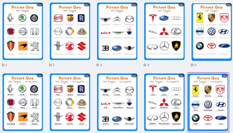 Car Logo Picture Quiz - Fun Printable Quiz With Answers | Perfect for ...