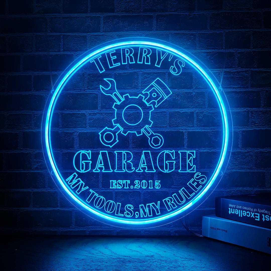 Custom Garage Neon Sign,personalized Garage Name Sign,neon Workshop ...