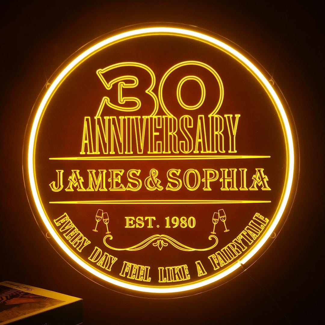 Custom Anniversary Neon Sign,anniversary Led Light, Art Anniversary ...