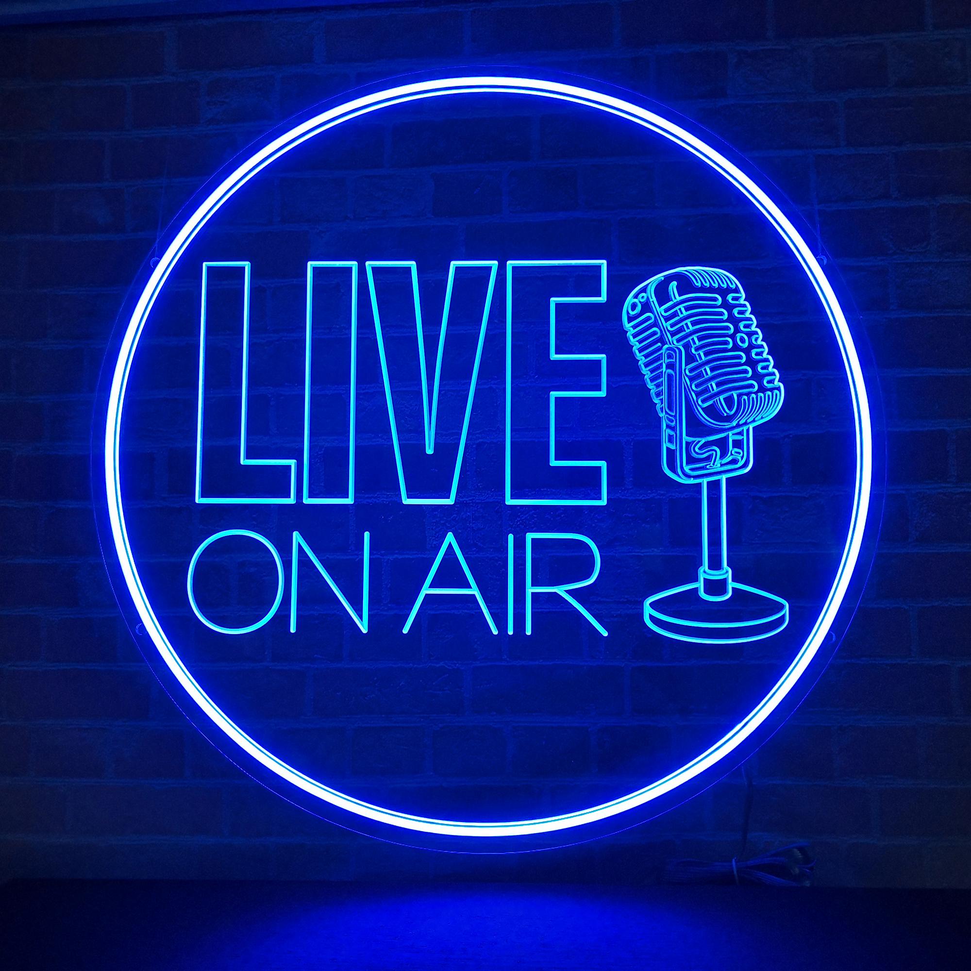 Custom Neon Sign,live on Air Neon Sign,live Light Sign, Dimmable Wall ...
