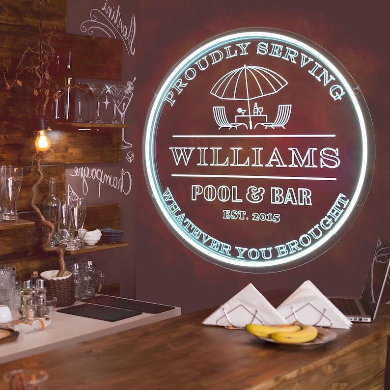 Custom Pool Bar Neon Sign,beachside Pub Light up Sign,tiki Bar Sign for ...