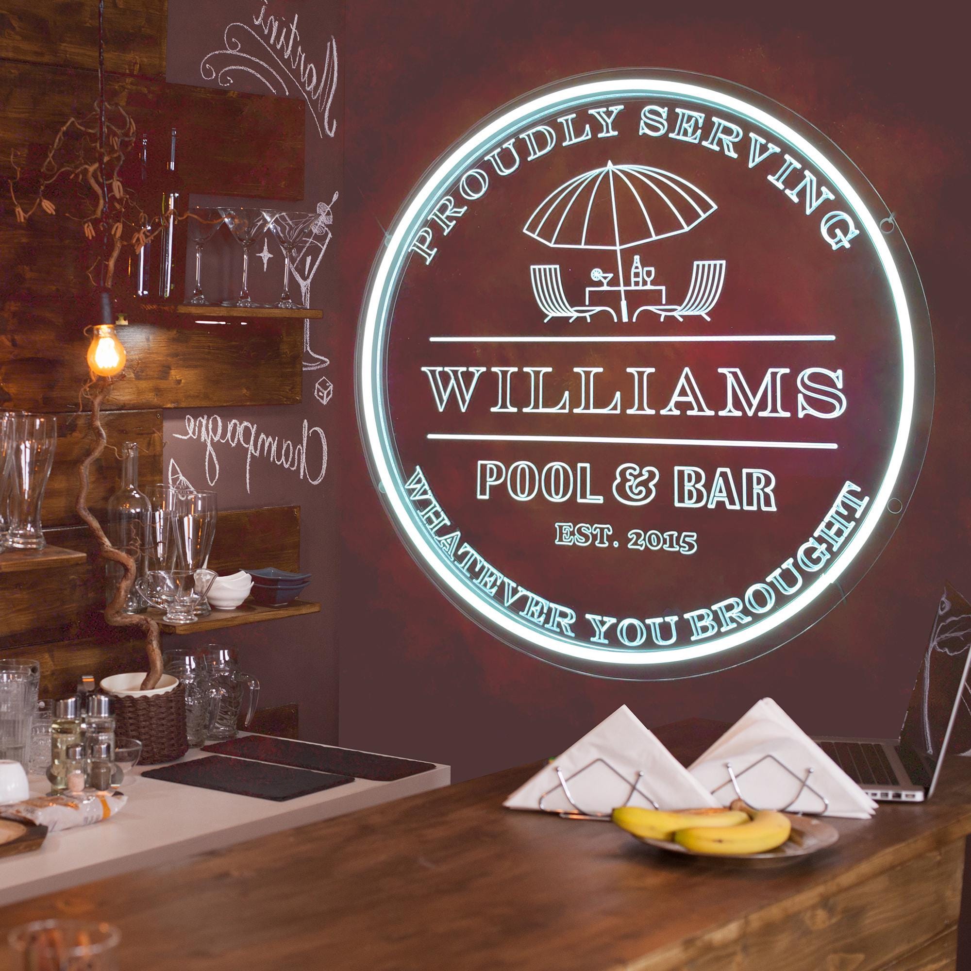 Custom Pool Bar Neon Sign,beachside Pub Light up Sign,tiki Bar Sign for ...