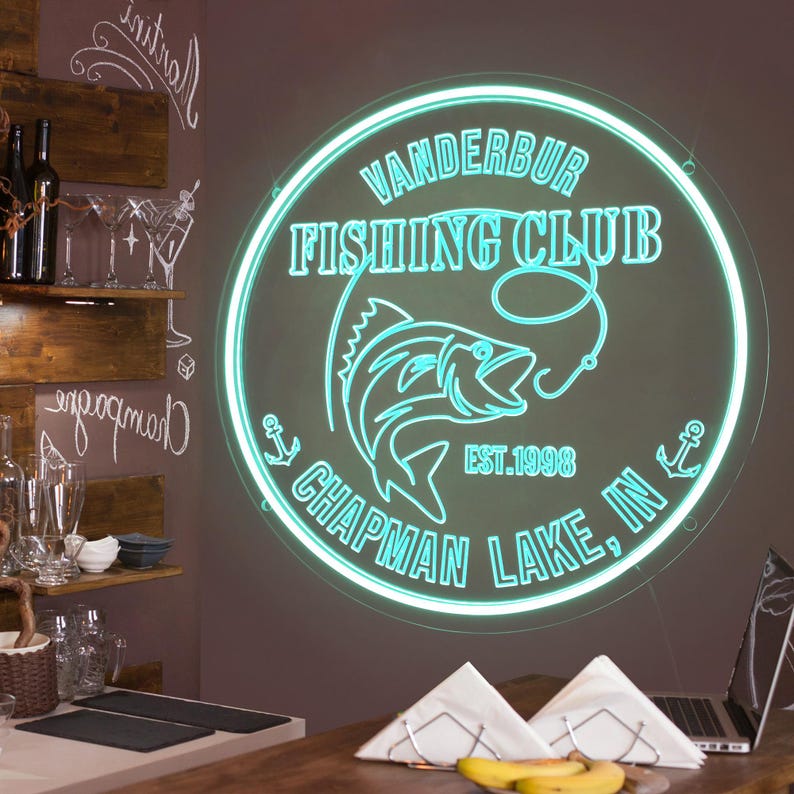 Custom Fisher Name Neon Sign,personalized Fishing Wall Art With Led ...