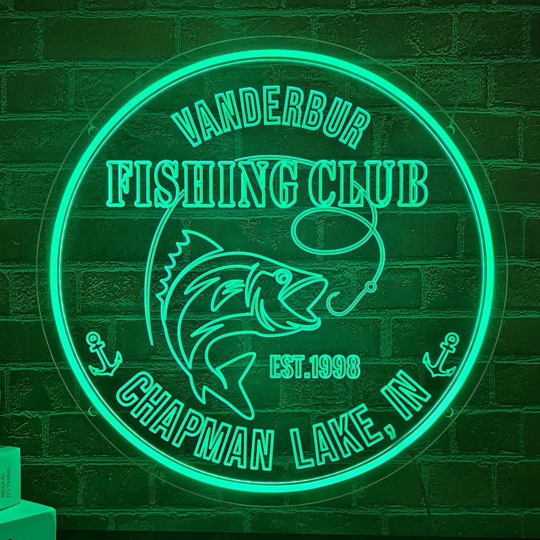 Custom Fisher Name Neon Sign,personalized Fishing Wall Art With Led ...