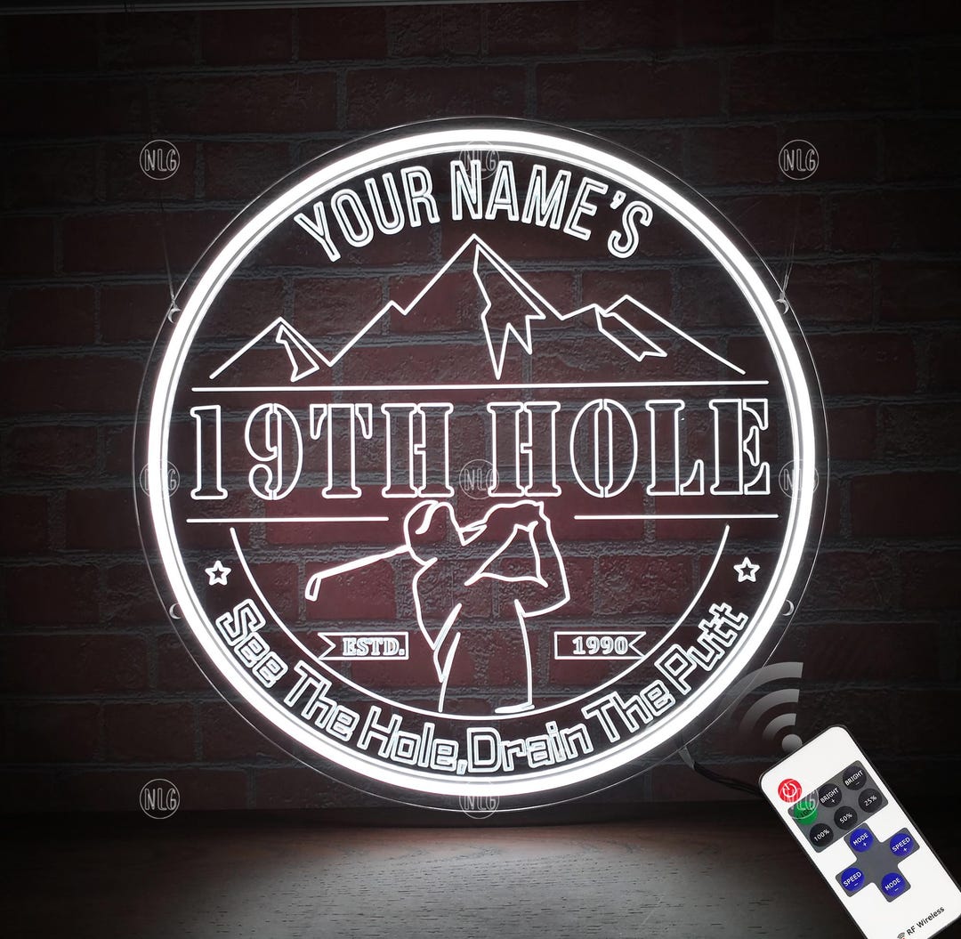 Custom Golf Neon Sign,19th Hole Golf Neon Sign,golf Neon LED Sign for ...