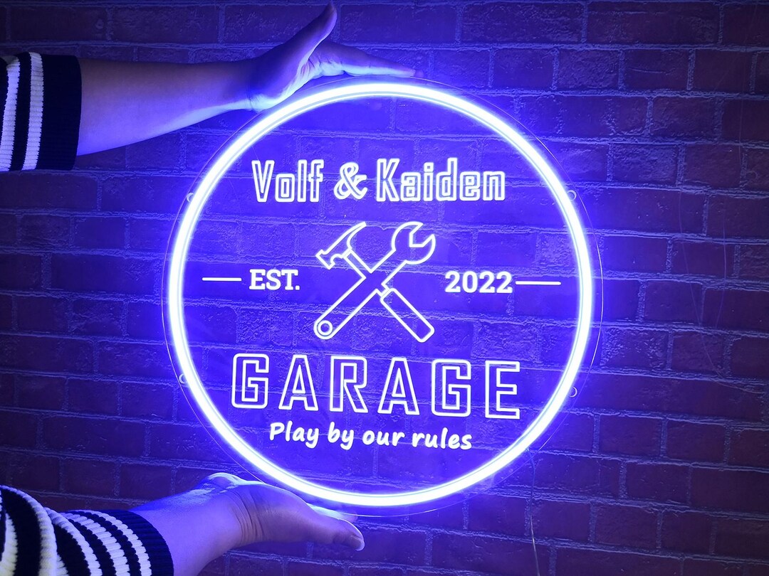 Custom Garage Neon Signs, Personalized Light up Garage Signs for Men ...