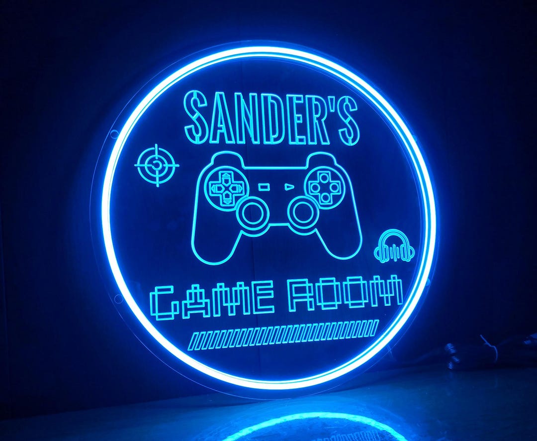 Custom Gaming Room Neon Sign, Personalized Game Room LED Neon Light ...