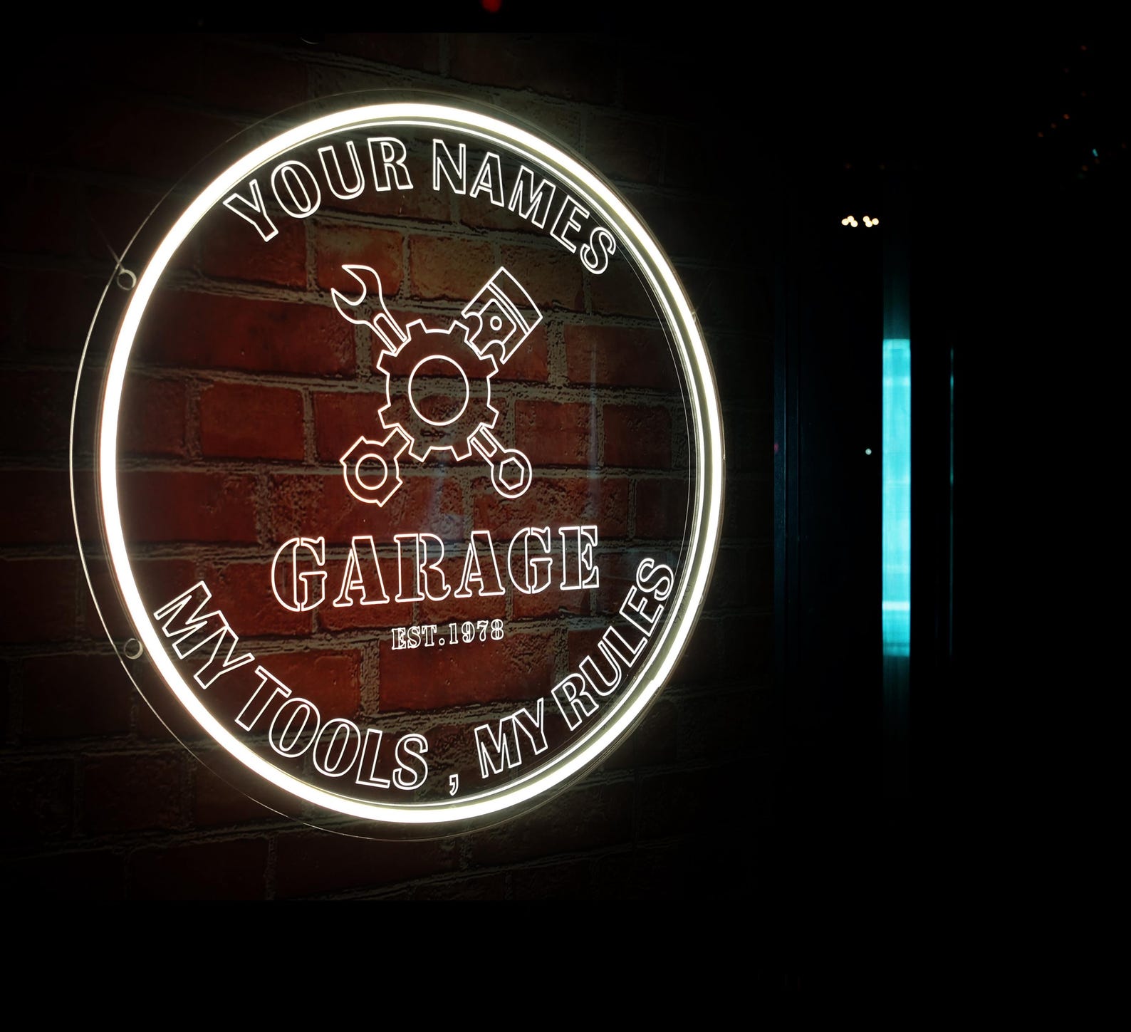Custom Garage Neon Sign,personalized Garage Name Sign,neon Workshop ...