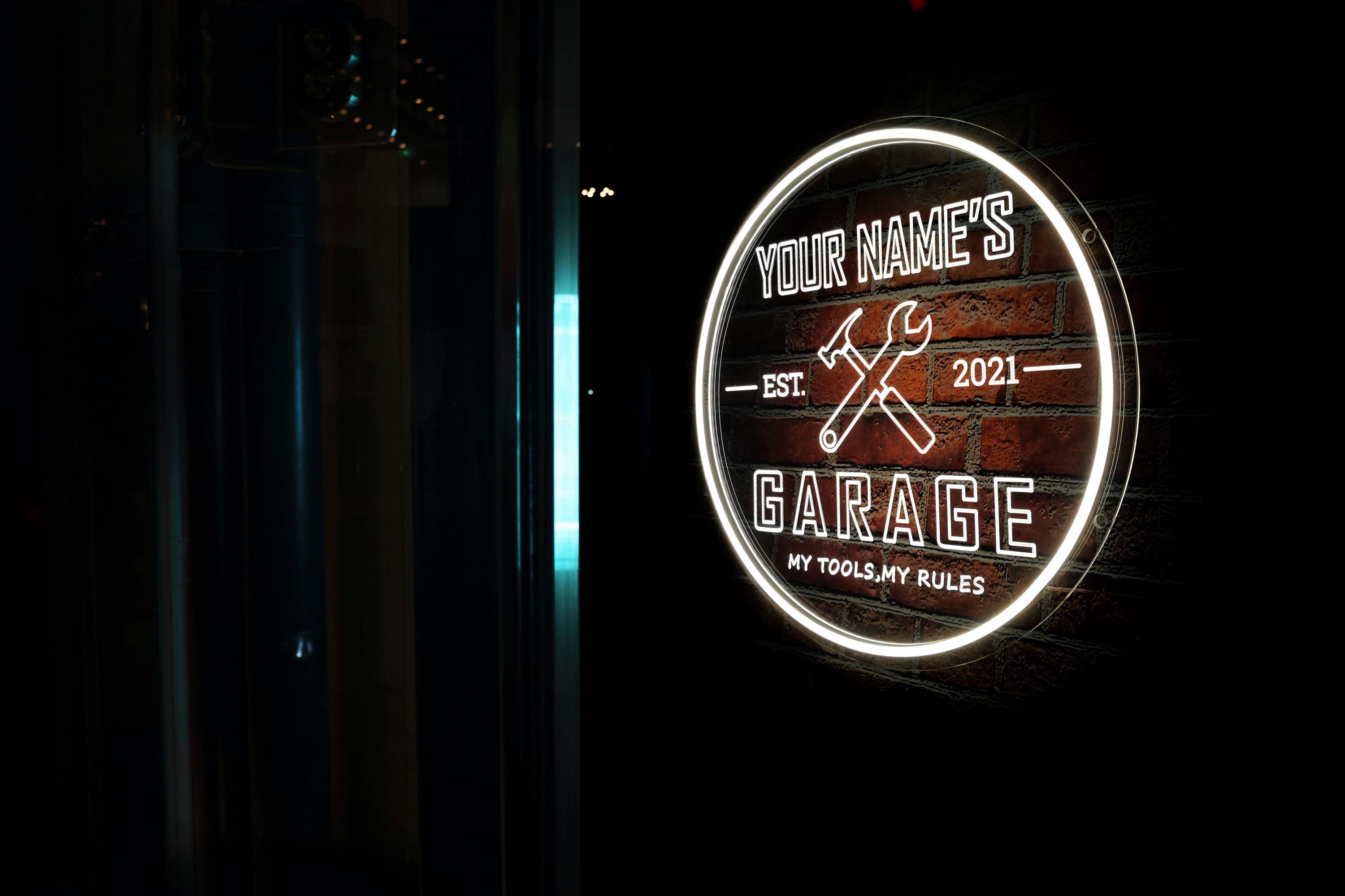 Custom Garage Neon Signs, Personalized Light up Garage Signs for Men ...