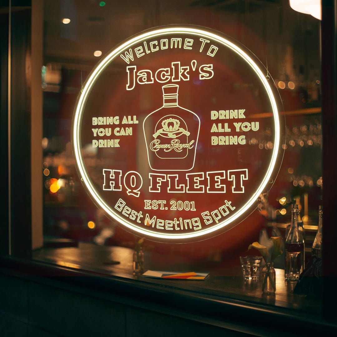 Personalized Whiskey Bar Neon Sign,custom Man Cave Signs for Home Bar ...