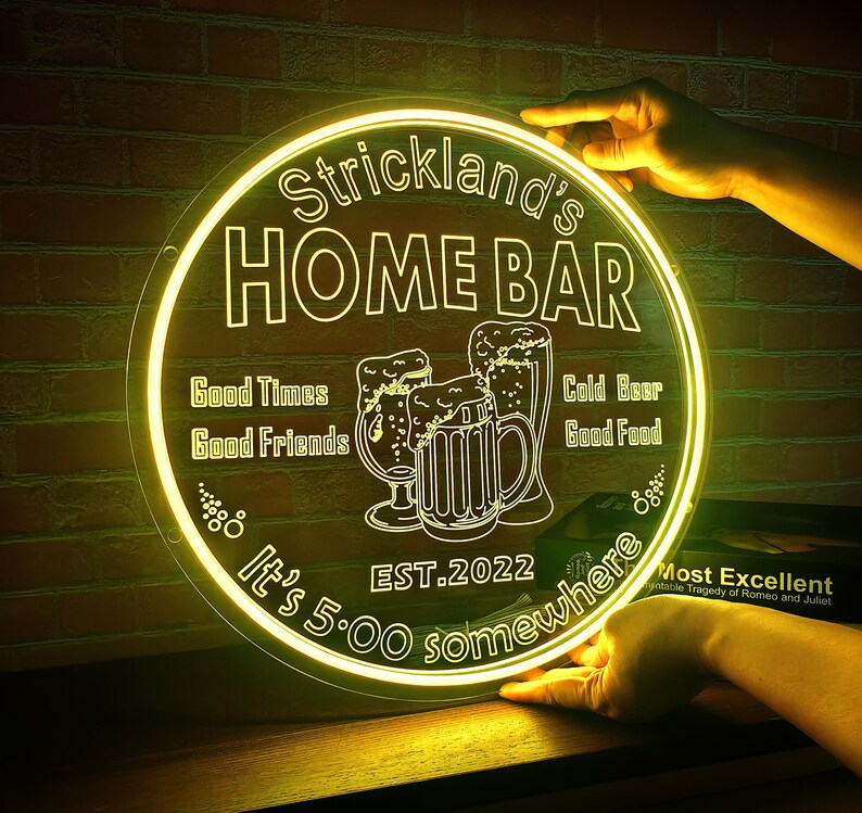 Custom Bar Signs for Home Bar,custom Neon Beer Sign,pesonalized Name ...