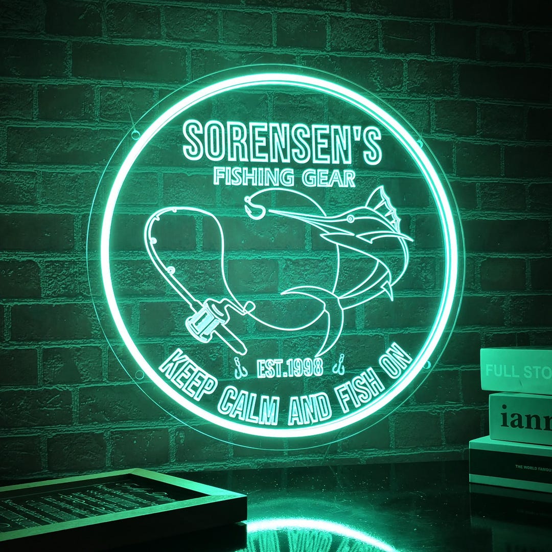 Custom Fishing Neon Sign,custom LED Light for Fishing,wall Decor for ...