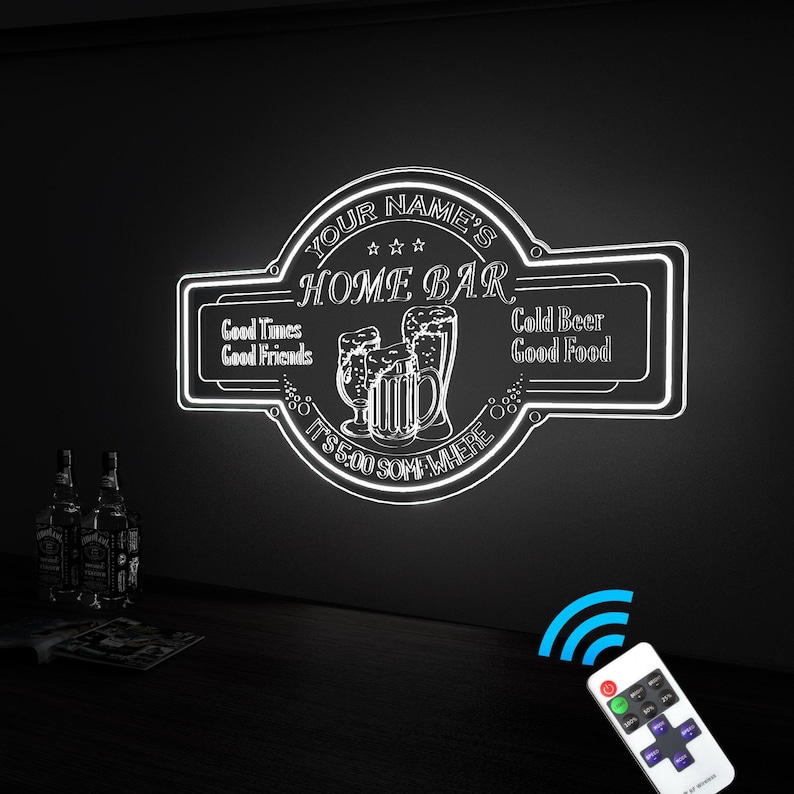Custom Neon Beer Bar Sign,custom Bar Neon Light,beer Signs,led Home Bar ...