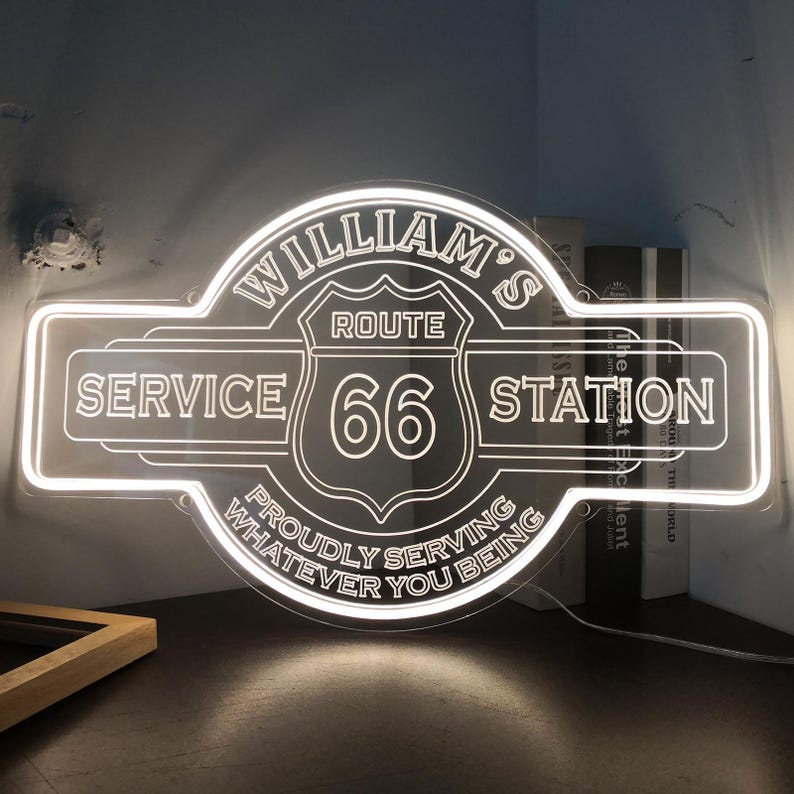 Route 66 Neon Sign High Way Light Sign for Bedroom Wall Decor LED Signs ...