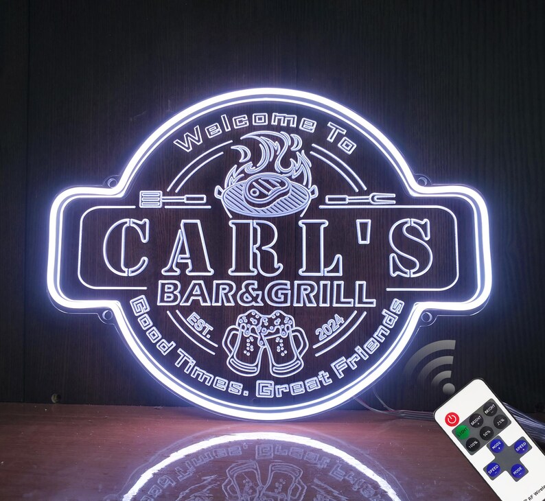 Custom Bar Grill Neon Signs,personalized Barbeque BBQ Welcome LED Light ...