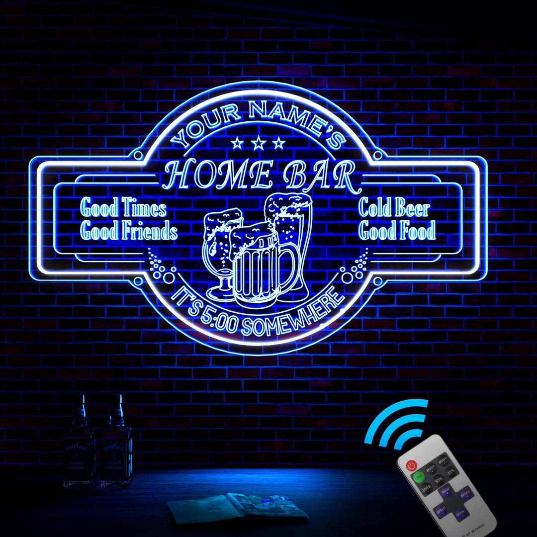 Custom Neon Beer Bar Sign,custom Bar Neon Light,beer Signs,led Home Bar ...