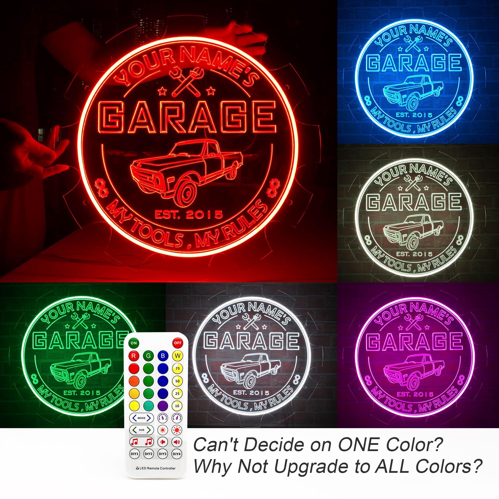 Custom Garage Neon Sign,custom Name Garage LED Sign, Garage Sign Light ...