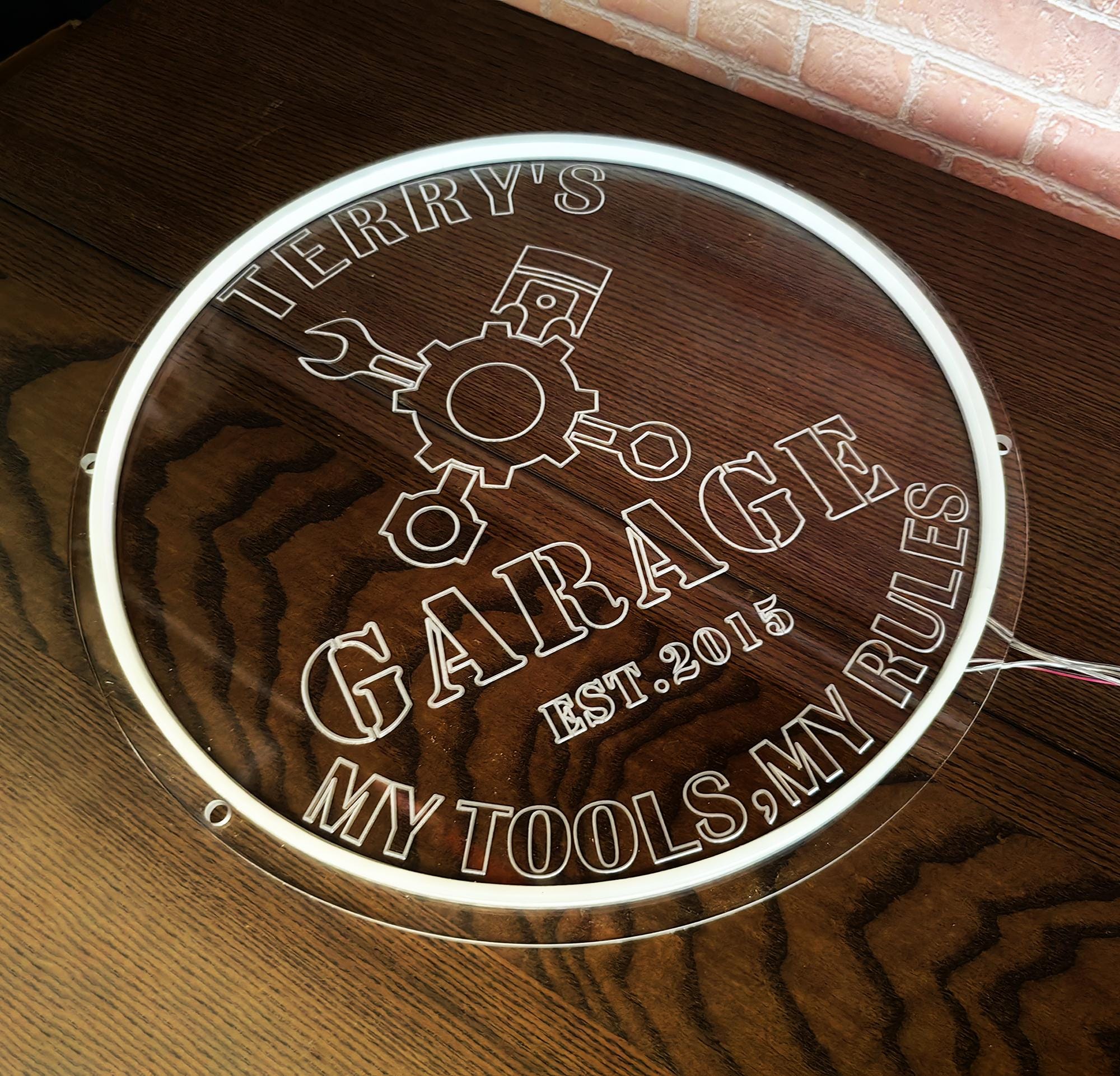 Custom Garage Neon Sign,personalized Garage Name Sign,neon Workshop ...
