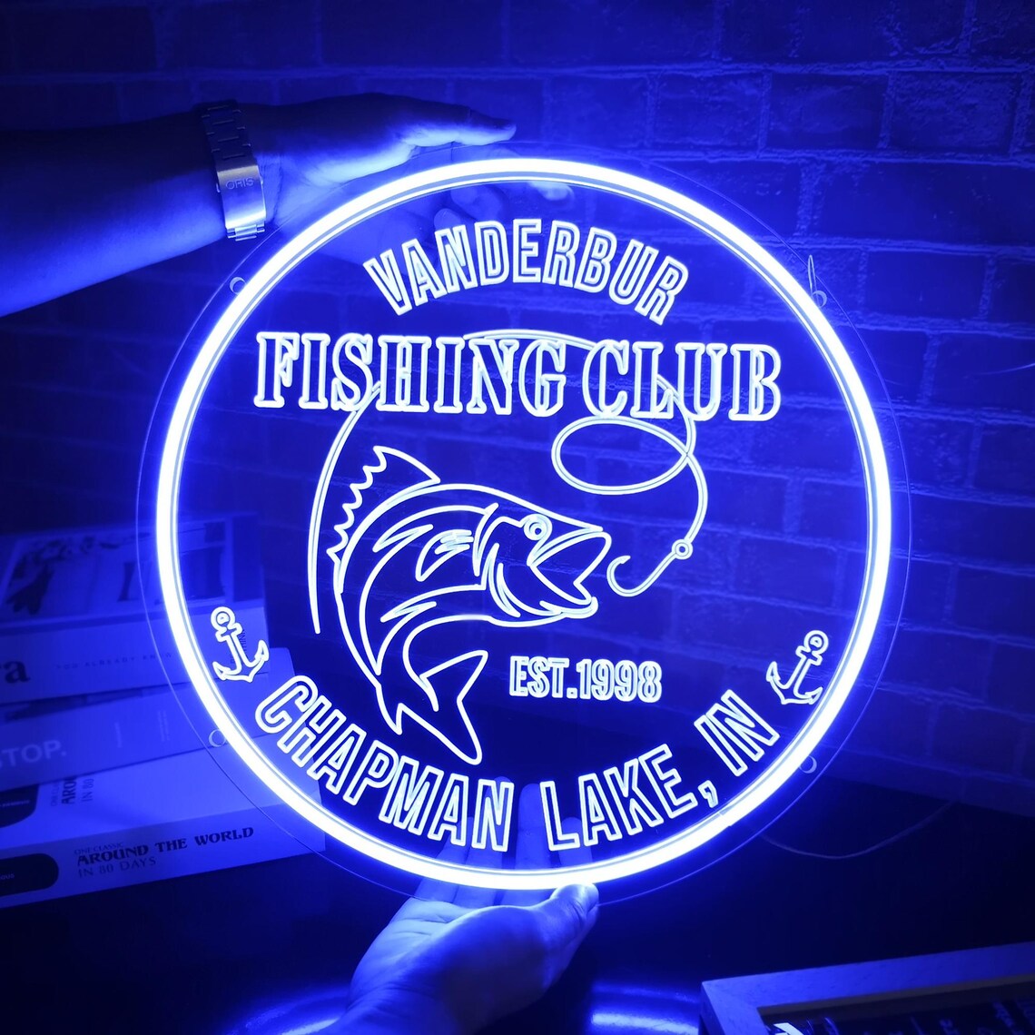 Custom Fisher Name Neon Sign,personalized Fishing Wall Art With Led ...