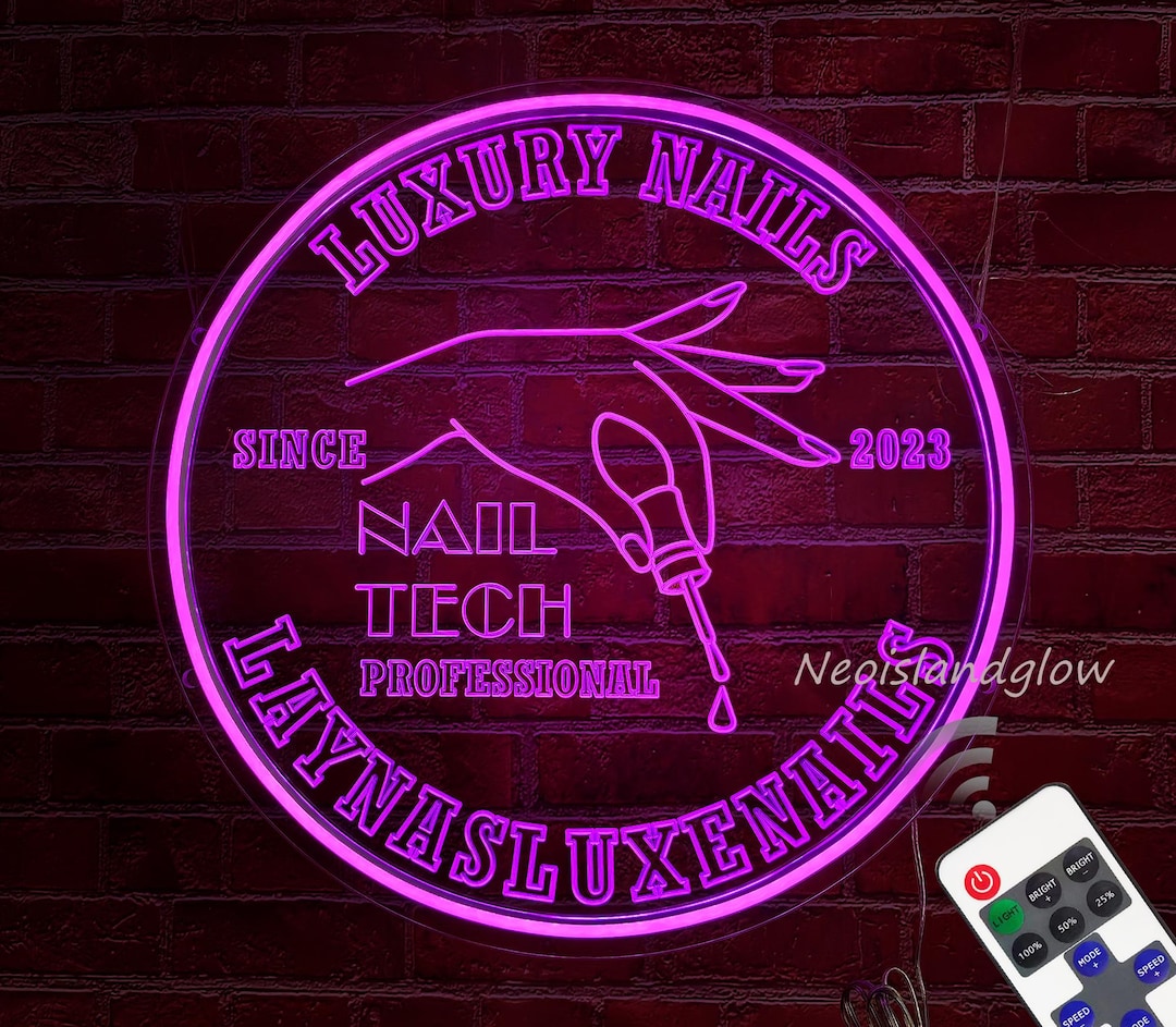 Custom Nail Salon Neon Sign,pink Nail Art LED Light for Beauty Salons ...