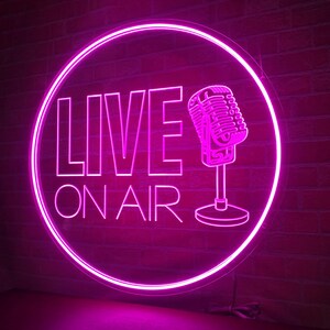 Custom Neon Sign,live on Air Neon Sign,live Light Sign, Dimmable Wall ...