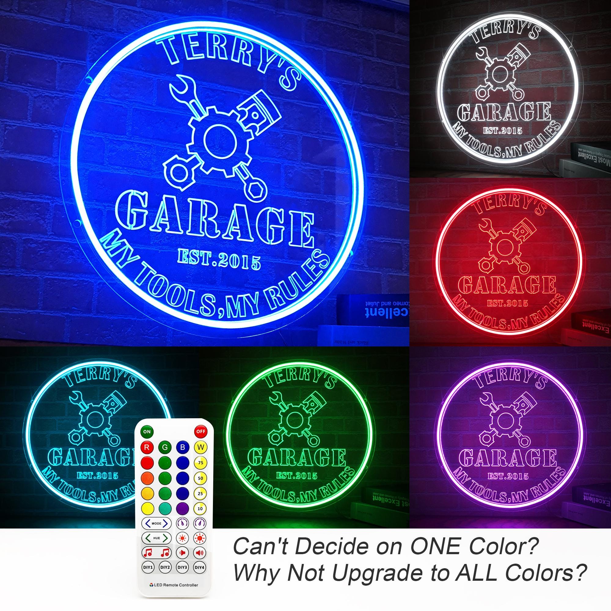 Custom Garage Neon Sign,personalized Garage Name Sign,neon Workshop ...