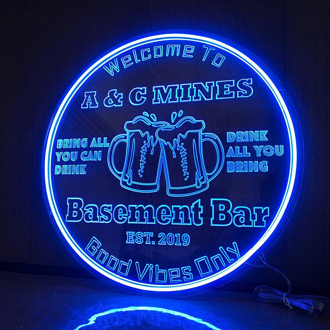 Personalized Beer Bar Neon Sign||neon Sign for Guy|neon Man Cave Sign ...