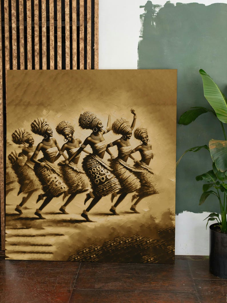 African Folk Dance Printable | Modern Digital Download | Tribal Women ...