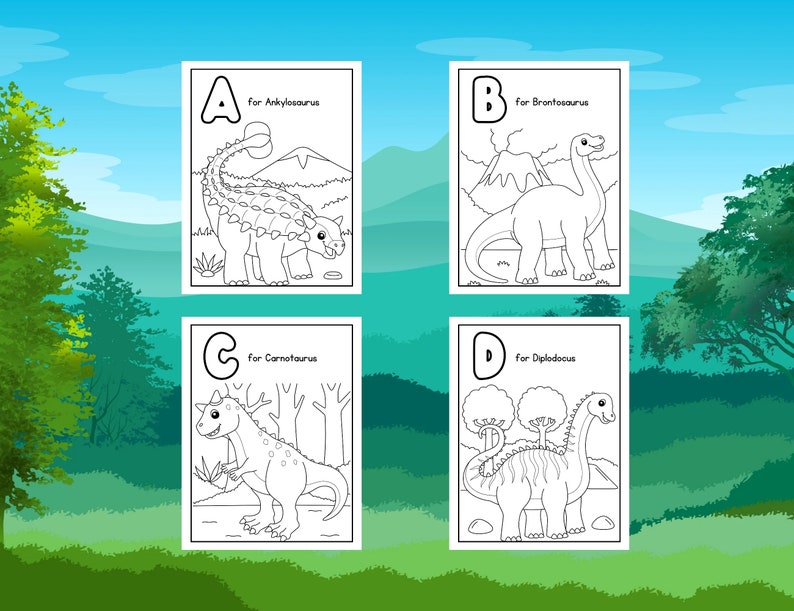Dinosaur Alphabet Coloring Pages Kids Printable Coloring Sheets ...