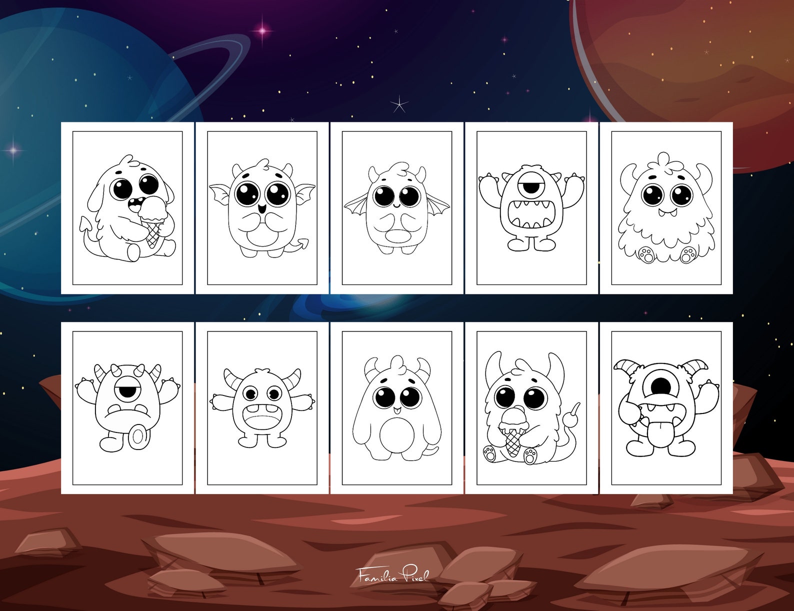 Alien-monster Coloring Pages | Fun and Creative Printable Art for Kids ...
