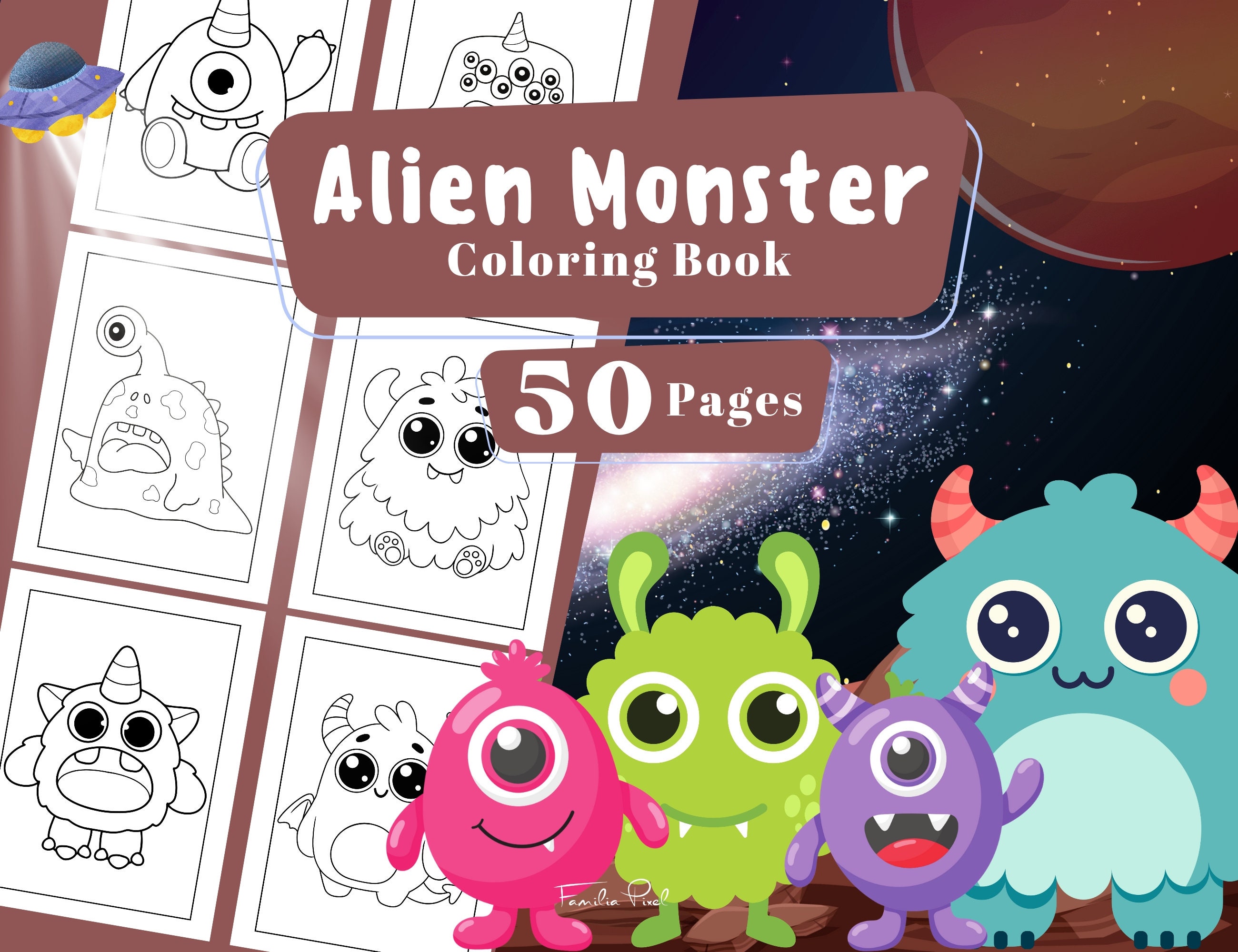 Alien-monster Coloring Pages | Fun and Creative Printable Art for Kids ...